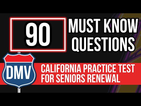 California DMV Practice Test 2025 For Seniors Renewal (90 Must Know Questions)