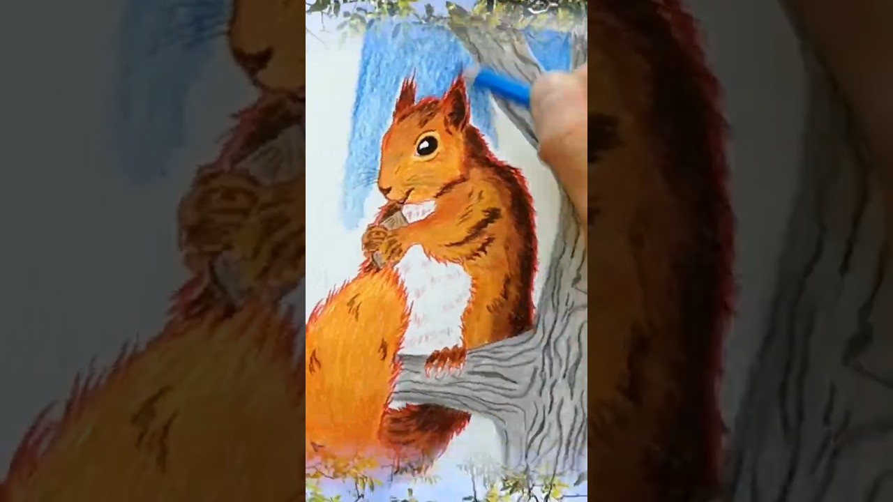 Draw with Me & Chill | Squirrel on a Tree | #animals