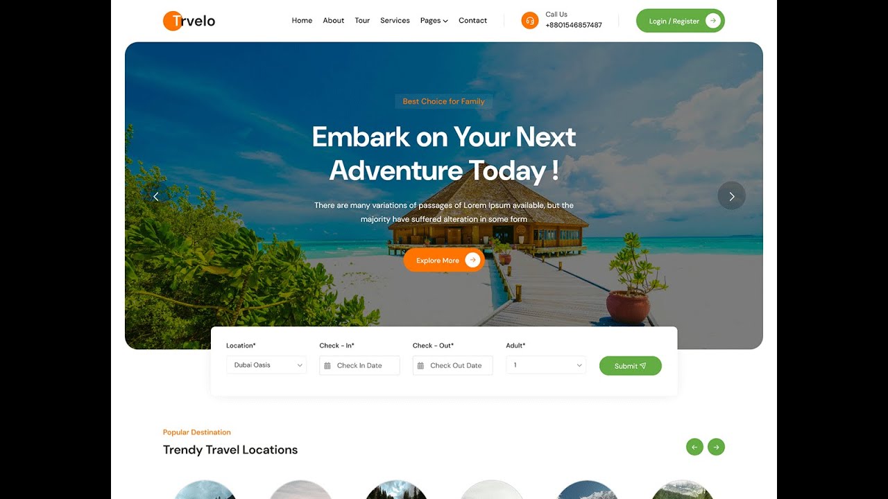 Trvelo - Tour & Travel Agency Booking WordPress Theme Demo Setup