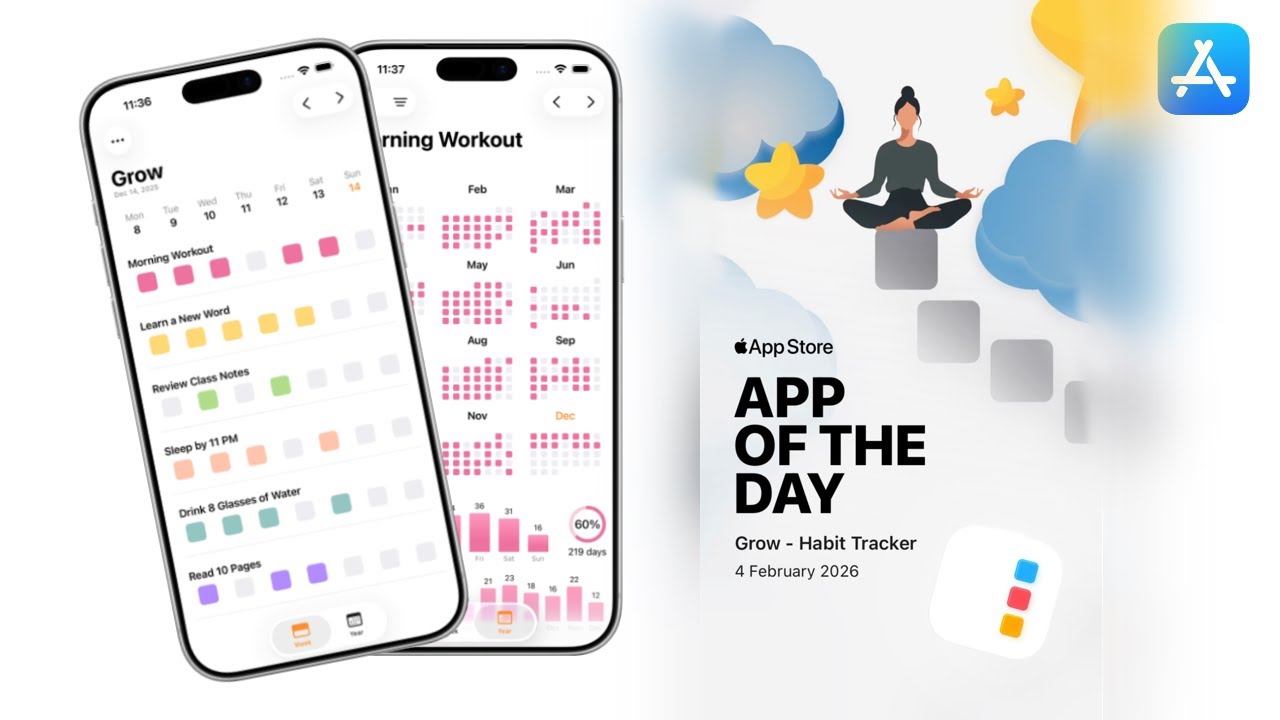 Grow | Minimalist Habit Tracker App | App Store App of the Day