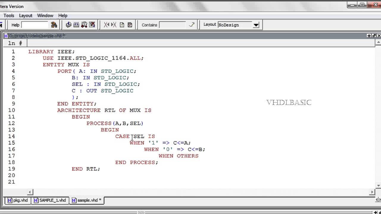 VHDL BASIC Tutorial - CASE Statement