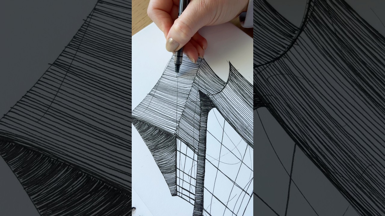 Architecture sketch from random lines 👩‍🎨 #architecture #sketch #drawing