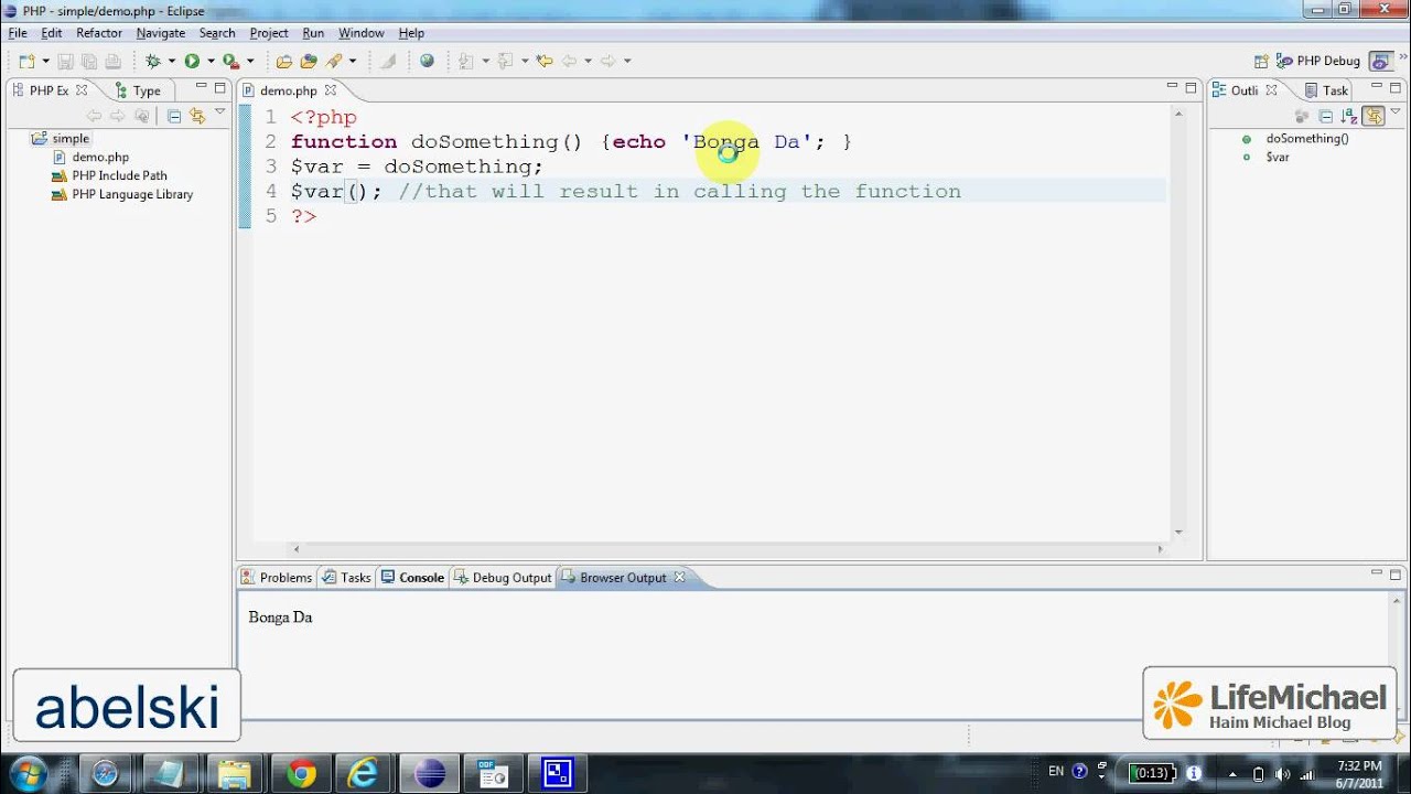 Assigning Function to Variable in PHP
