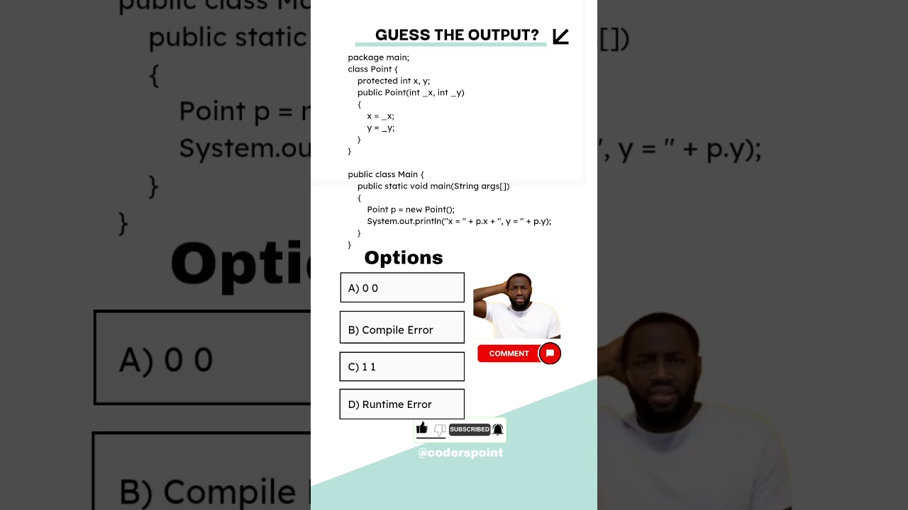 Day 52 java mcq question | java interview questions | java basic programming #javacoding #java #code