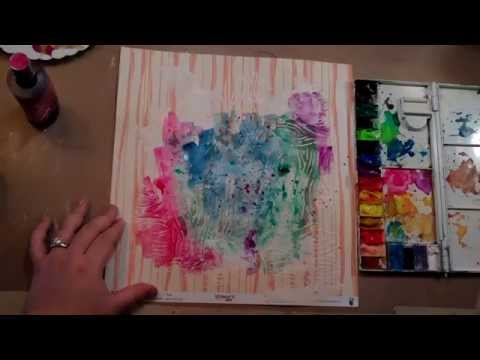 Creating a Textured Background, featuring the Wood Parquet stencil
