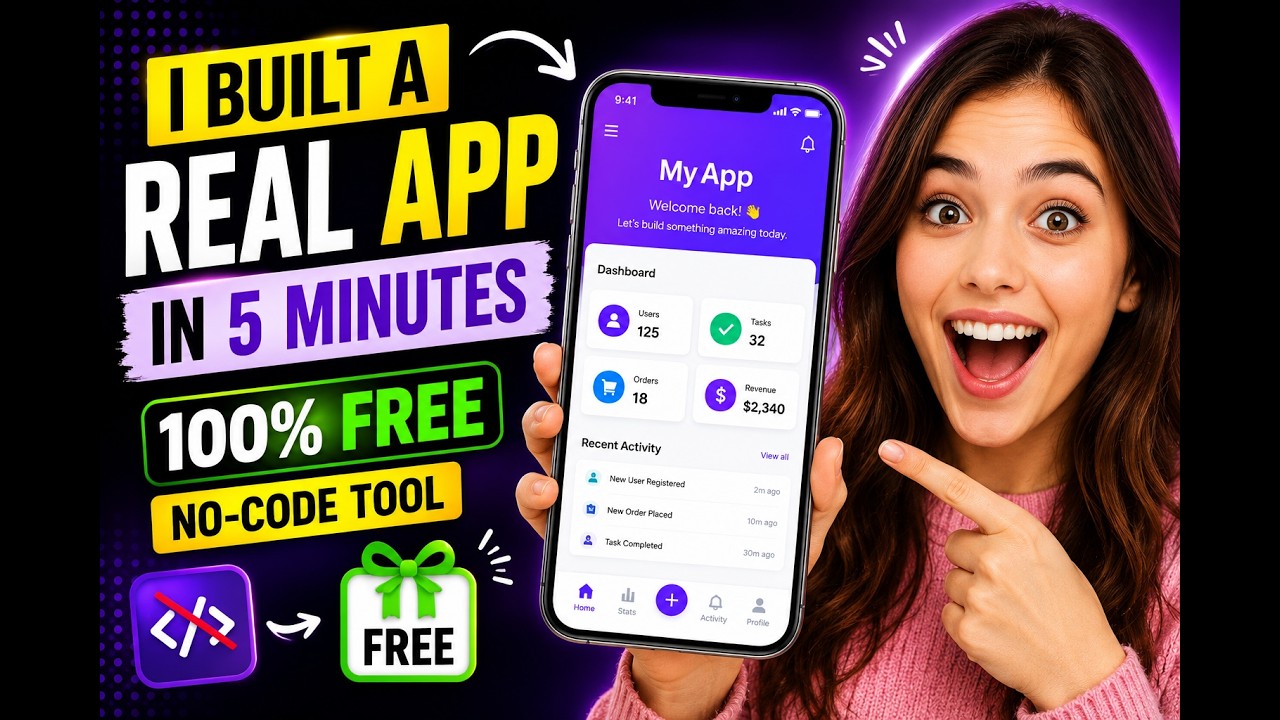 I Built a Real App in 5 Minutes (100% FREE No-Code Tool)