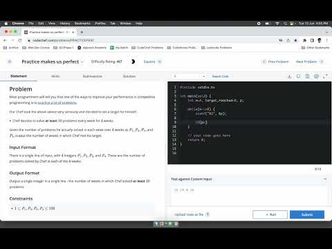 Codechef - Practice Makes Us Perfect Problem - C Language
