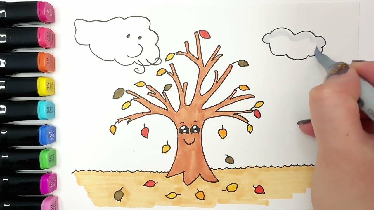 Las Estaciones - OTOÑO🍂🍁. Aprender dibujando y coloreando 🎨