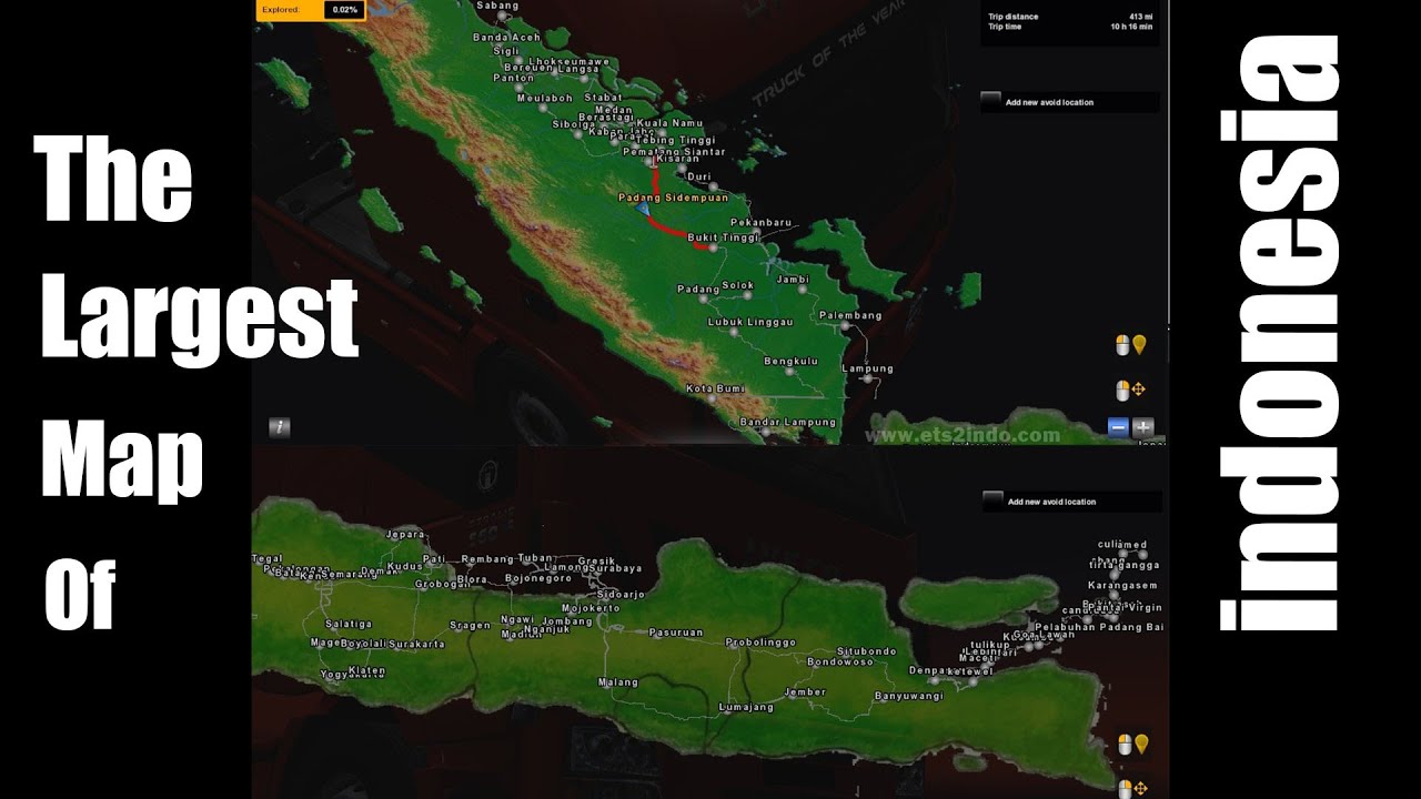 Map SuJaLi (Sumatra Jawa Bali) ETS2 1.41 (Big Map Mod) 1.0 - ETS 2