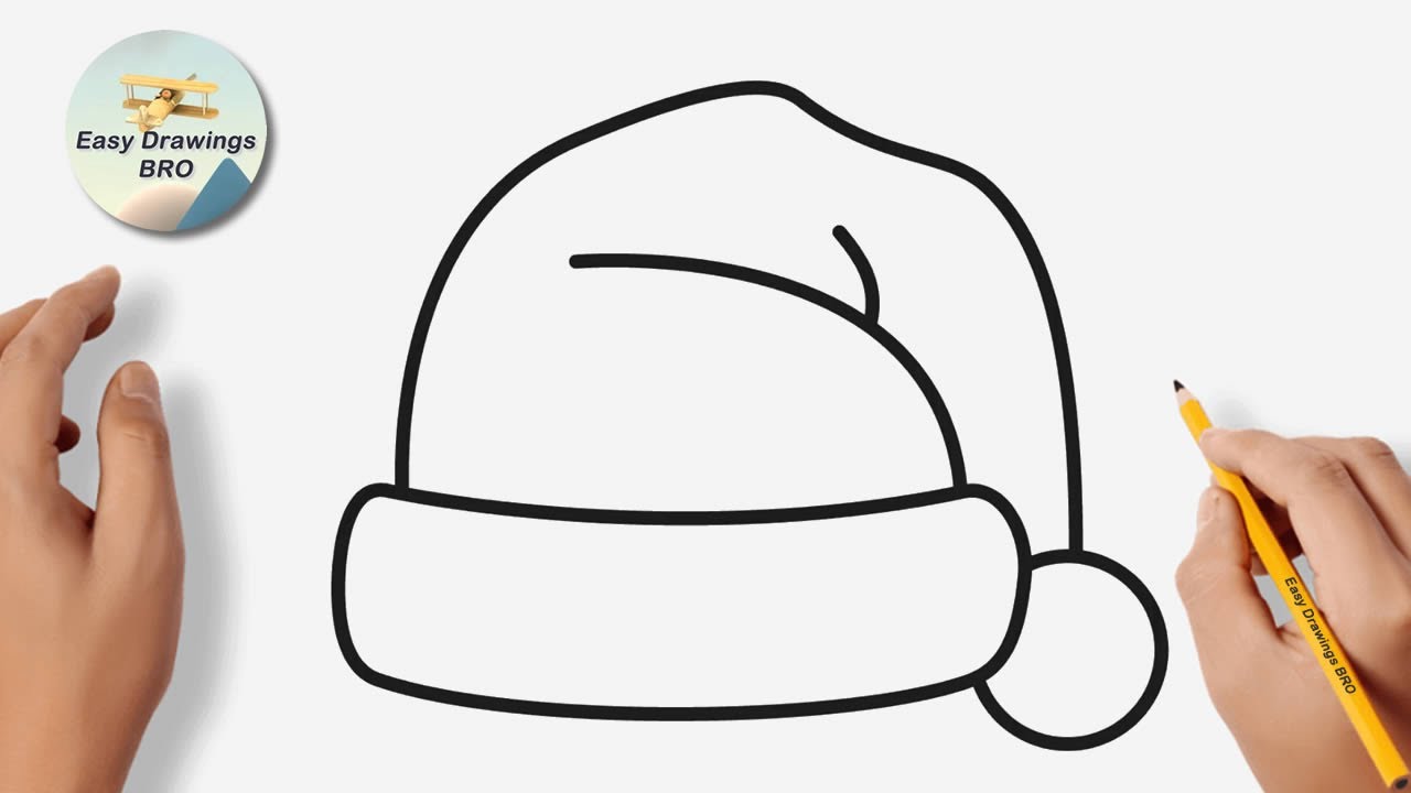 Drawing Santa hat tutorial | How to draw a Santa Claus hat | Christmas Drawings BRO