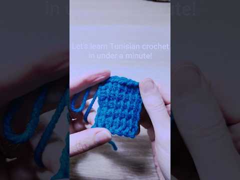 Learn Tunisian Crochet in under 1 minute! Simple Stitch