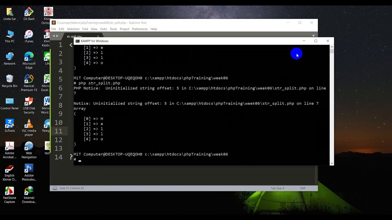 Convert String to Array  without built in function in php