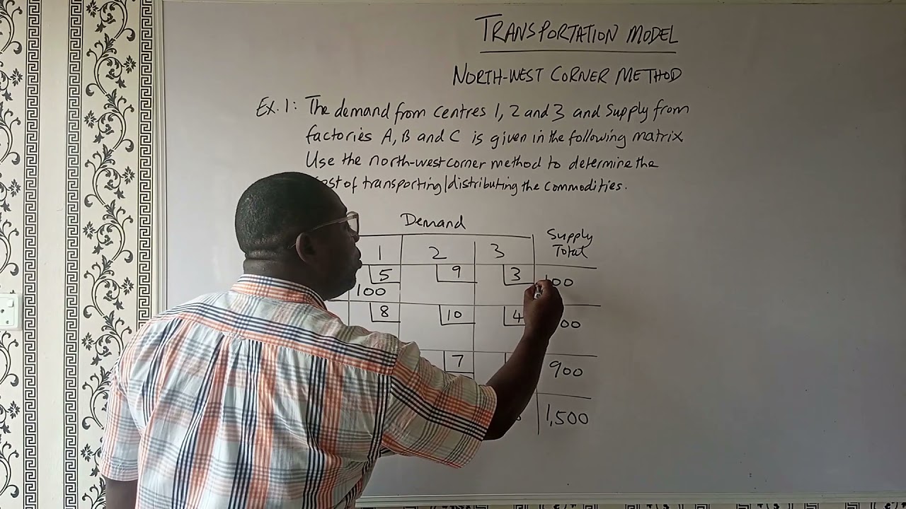 Transportation Model (North West Corner, Ex  1)