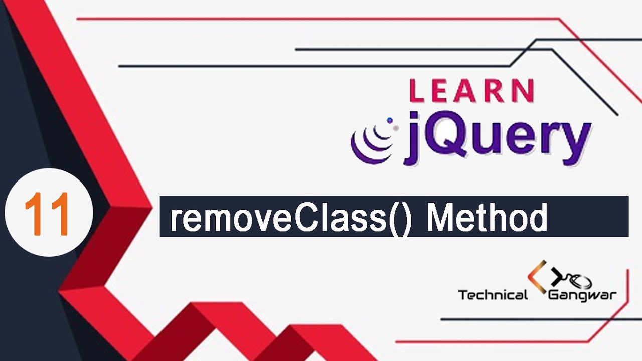 How to use RemoveClass method in jQuery | jQuery tutorial in hindi