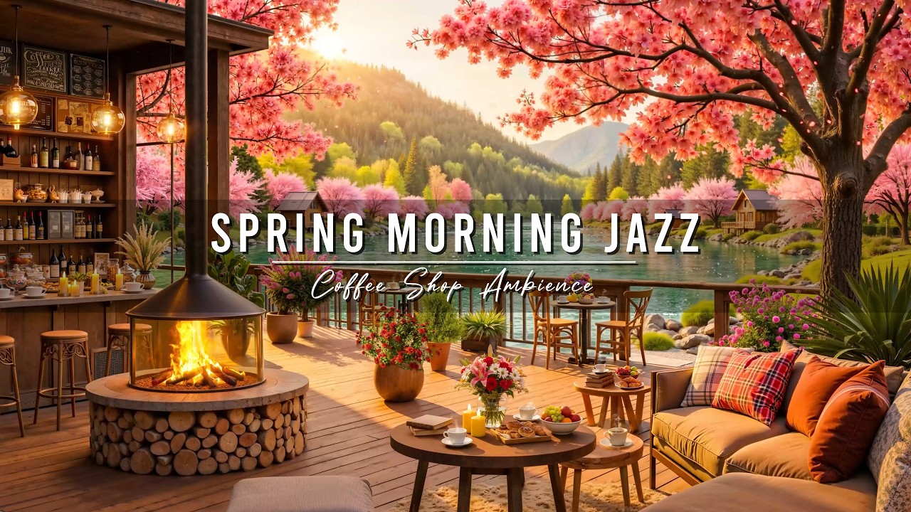 Happy Jazz with Fresh Morning Light 🌸 Spring Coffee Shop Ambience & Relaxing Jazz Instrumental Music