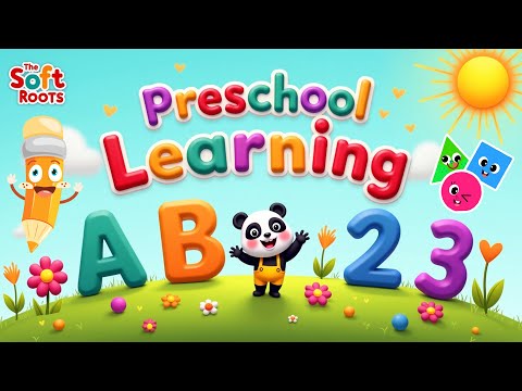 Preschool Learning activities for 3 year olds at home | Learn ABC Phonics Shapes Numbers Colors 🌈