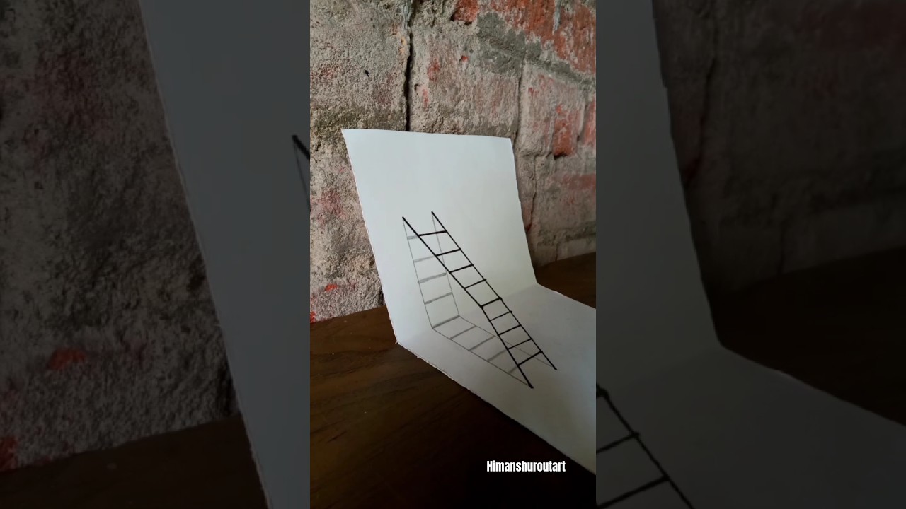 3D Drawing || 3D Ladder  #3d #drawing #bts #shorts