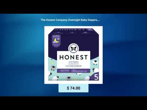 The Honest Company Overnight Baby Diapers, Sleepy Sheep, Size 5, 44 ct