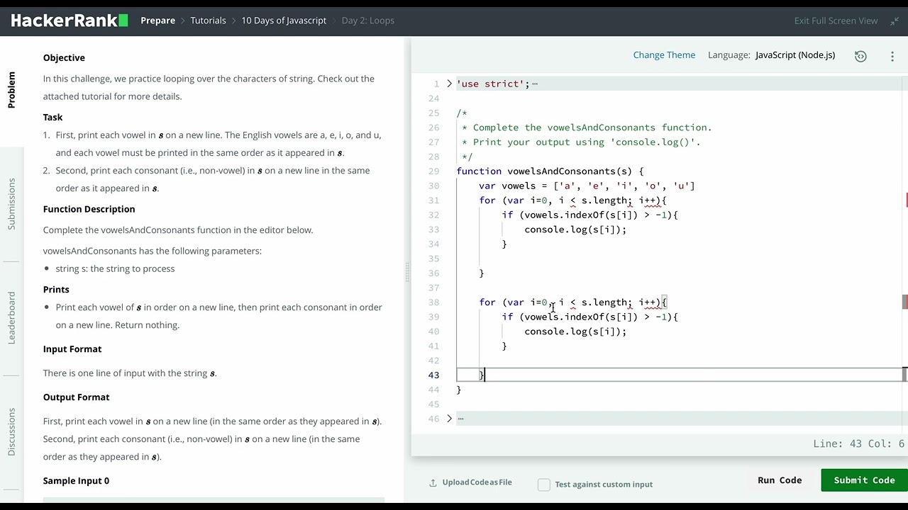 Hackerrank 10 Days of Javascript - Day 2: Loops
