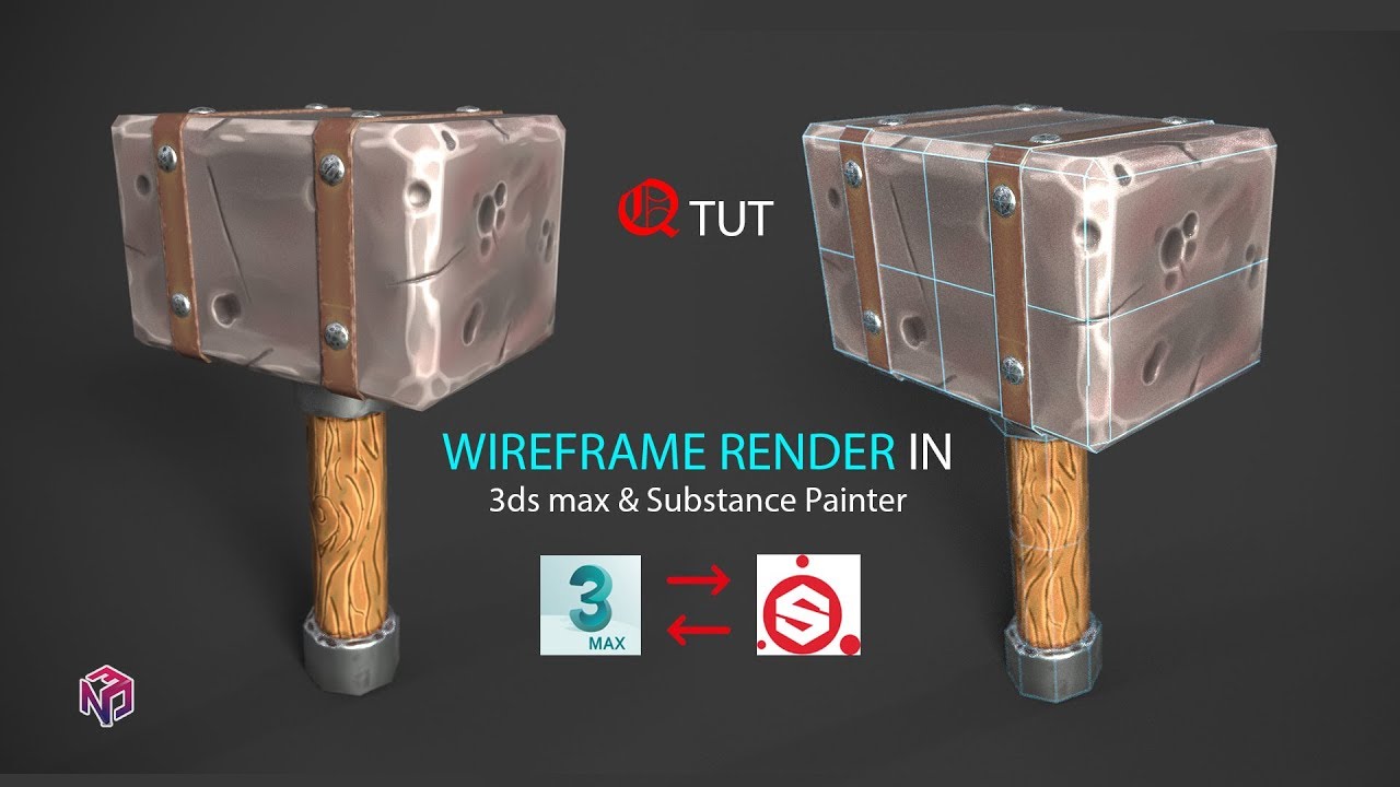 How to Rendering with Wireframe in substance painter. | Quick Tips.