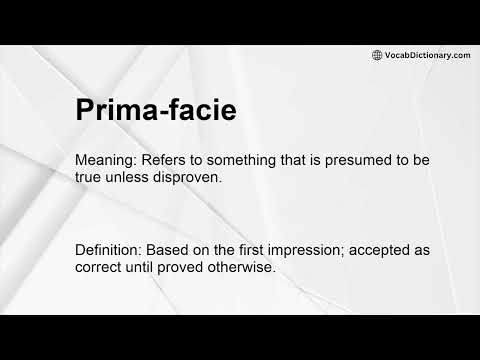 Prima-facie Meaning