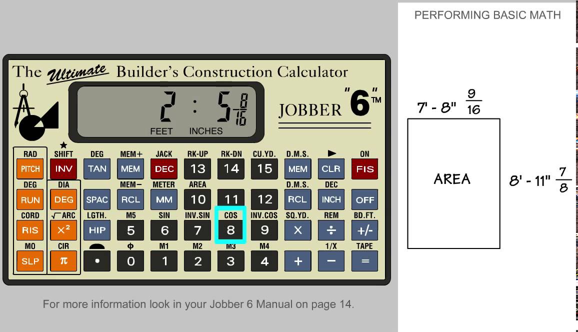 Jobber 6 Construction Calculator - Performing Basic Math