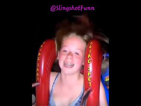 Cute blonde funny freak out #slingshot ride! #sexy #silly #OMG #oops #funnyvideo #beautiful #blonde