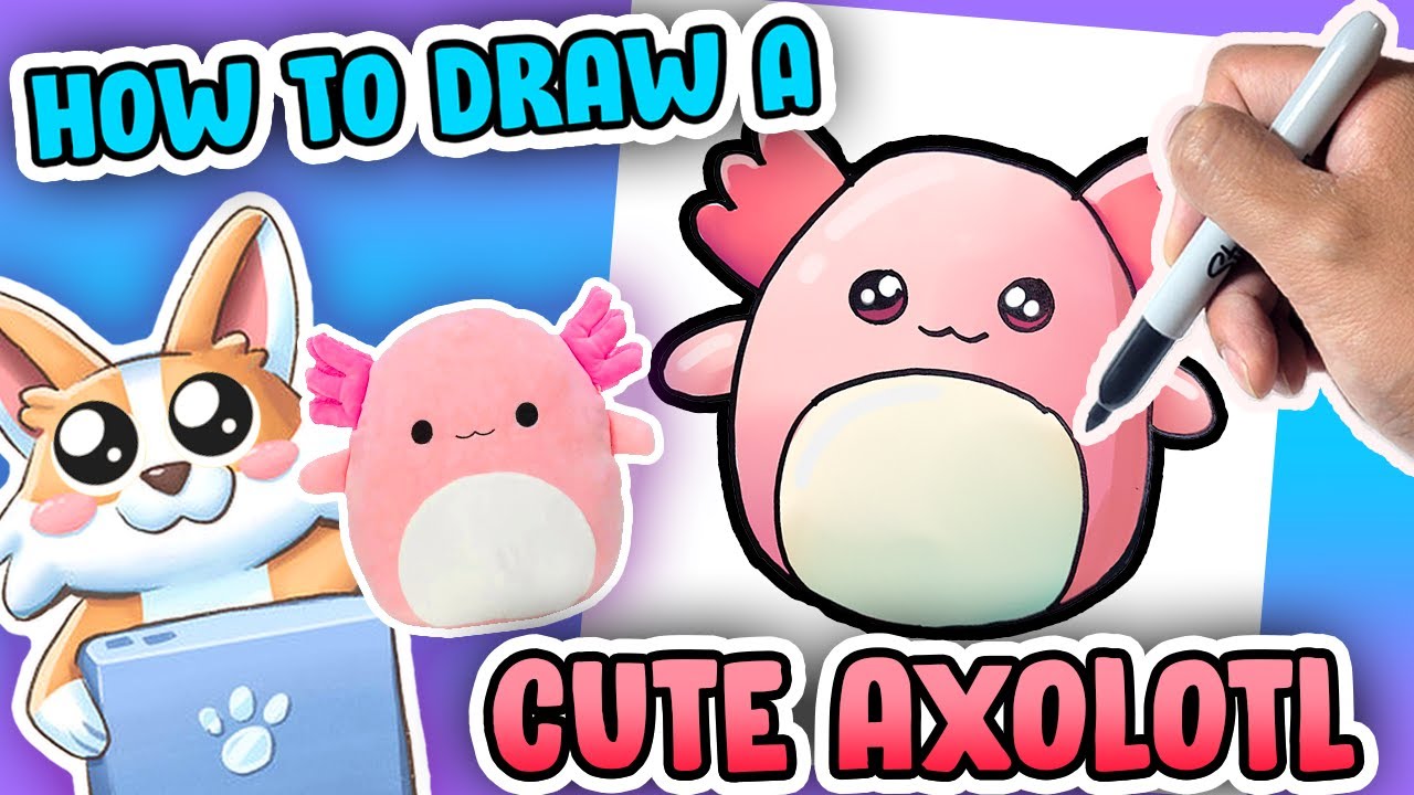 How to Draw Archie the Axolotl from SQUISHMALLOWS!