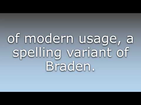 What does Brayden mean?