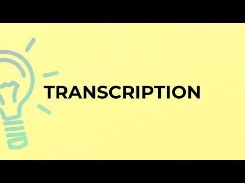 What is the meaning of the word TRANSCRIPTION?
