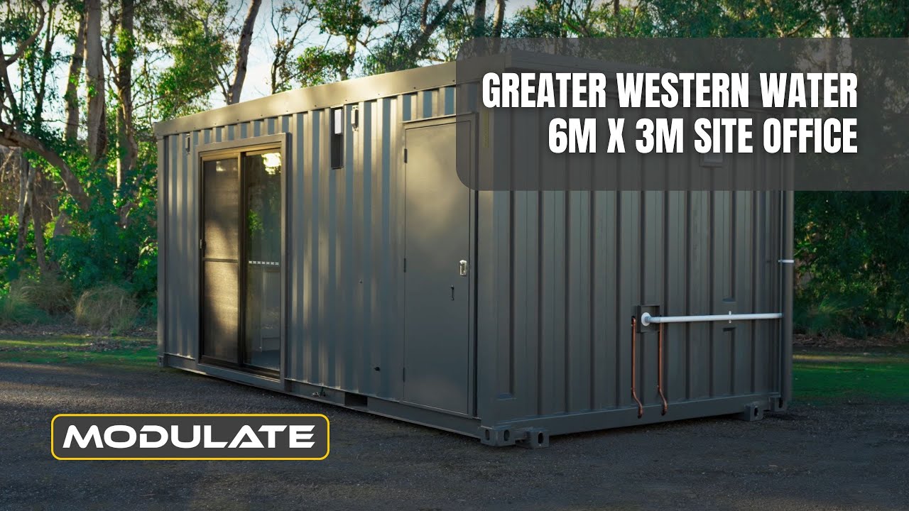 Wide 20ft Modular Office - With Kitchenette and External Access Toilet