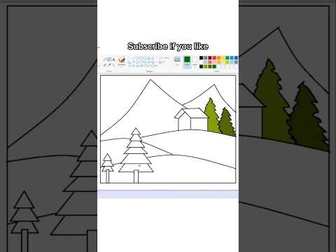 How to draw on computer | Beautiful scenery drawing #shorts #easy #drawing #drawingvideo