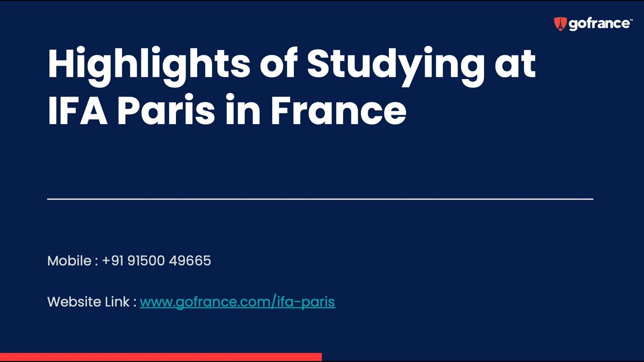 IFA Paris in France | GoFrance @ +91 91500 49665
