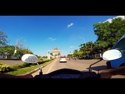 Vientiane - Presidential Palace to Pha That Luang by Motorbike