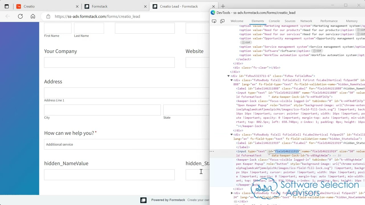 Formstack Forms for Creatio - Instruction/Walkthrough