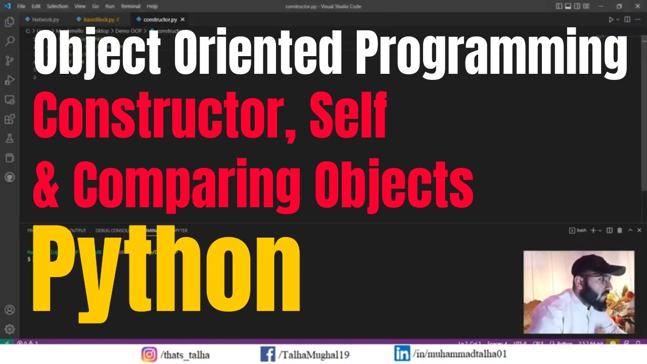 #4 Constructor, Self and Comparing Objects in Python | Object Oriented Programming #2023