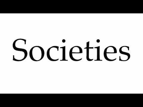 How to Pronounce Societies