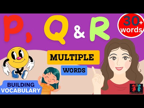 Multiple Words more Than one Words that Starts with Letters P, Q, and R | ABC Words Series