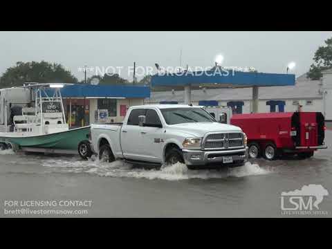 8 28 17 Katy, TX Incredible Flooding With Fast Water Cars And Buildings With Feet Of Water