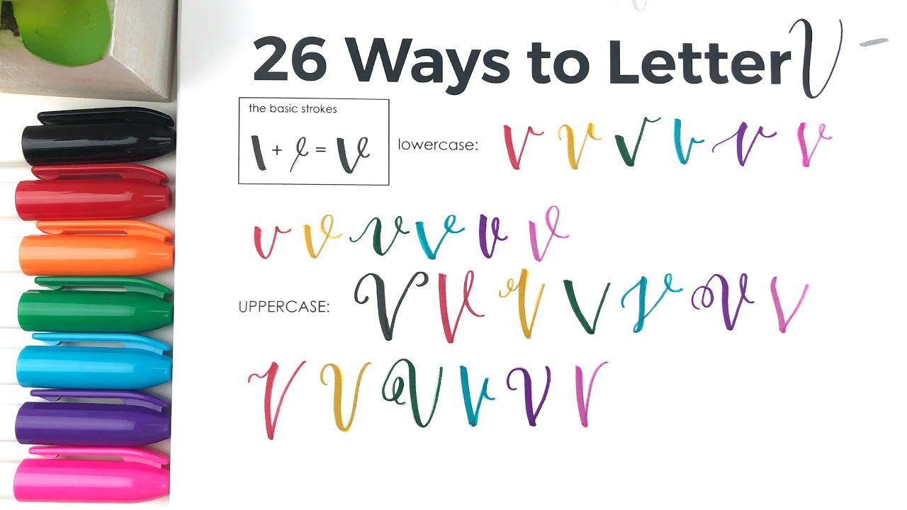 How to Hand Letter V in 26 Lettering Styles