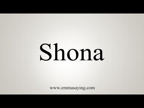 How To Say Shona