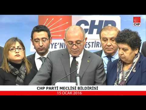 CHP PARTİ MECLİSİ BİLDİRİSİ 15/01/2016