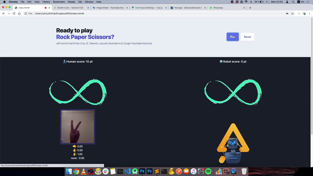 Rock Paper Scissors with Google Teachable Machine