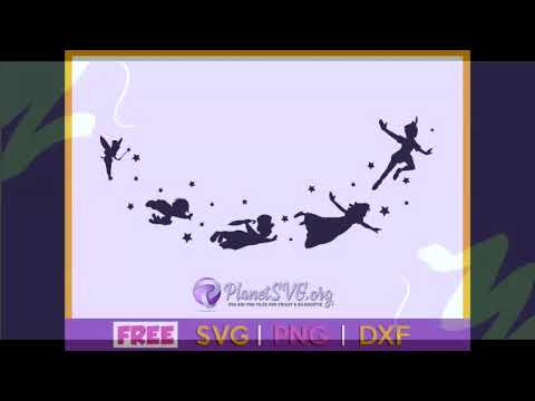 Peter Pan Gang Flying SVG Free Download Cut File for Cricut Silhouette Tinkerbell PNG Clipart
