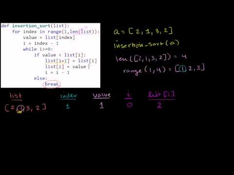 Stepping Through Insertion Sort Function - Algorithm, Mathematics Video ...