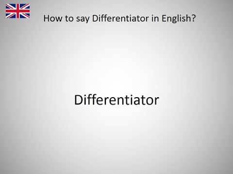 How to say Differentiator in English?