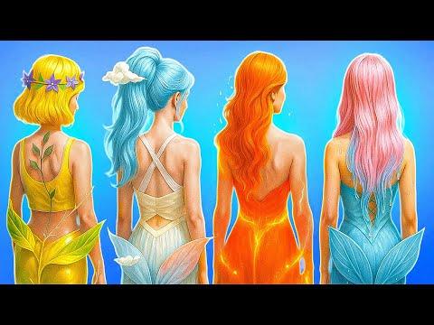 Adopted Four Elements 🌍🔥💧🌬️ Earth, Air, Fire and Water Sisters in Real Life
