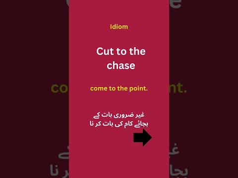 Cut to the chase idiom. #dailyvocabulary #idioms #welearnenglish