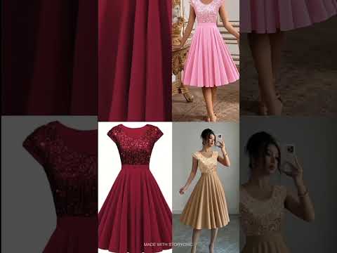 Women's elegant Burgundy/Red party & Everyday dress - Flattering A- Line Silhouette. Hand washable