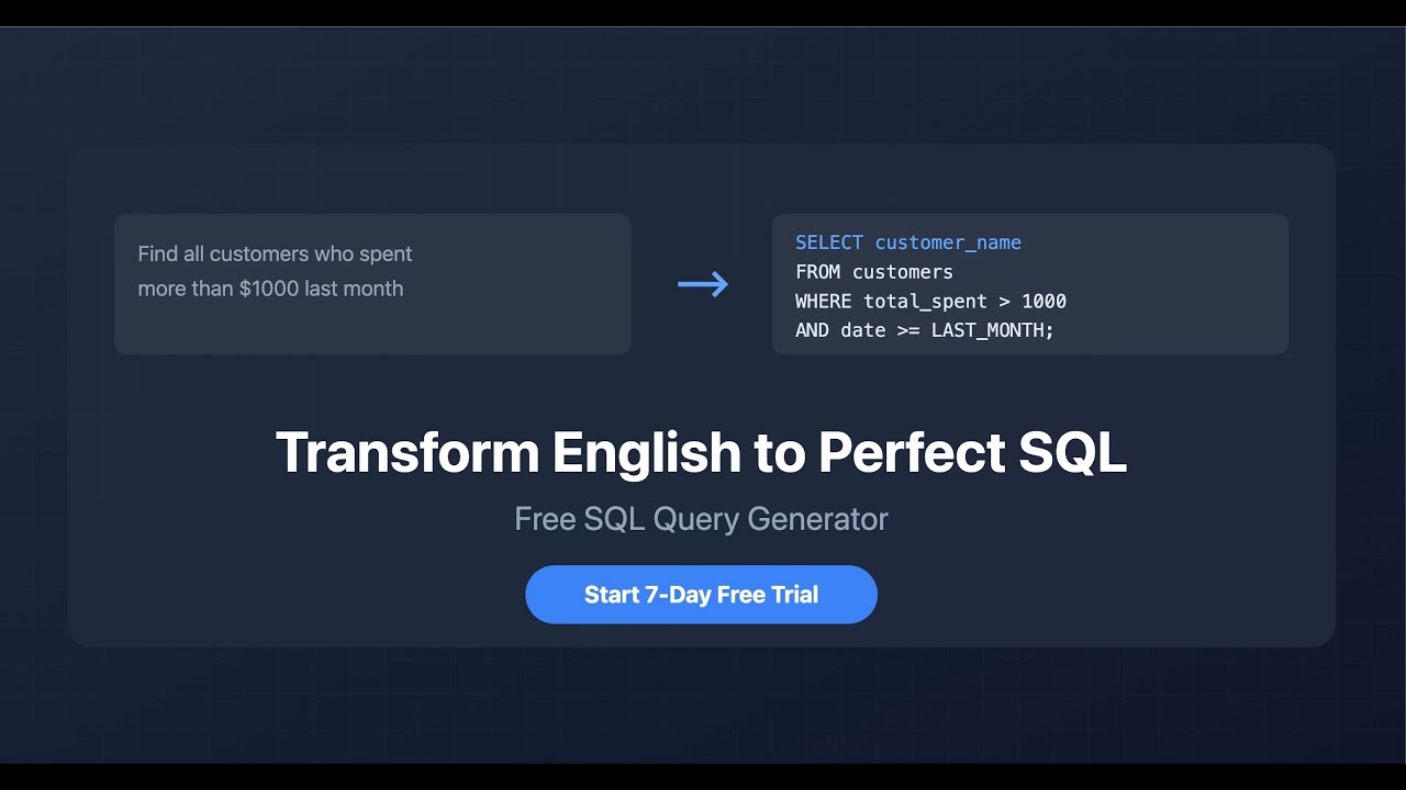Get PERFECT SQL Queries in Just 5 Minutes with AI2SQL Free SQL Query Generator
